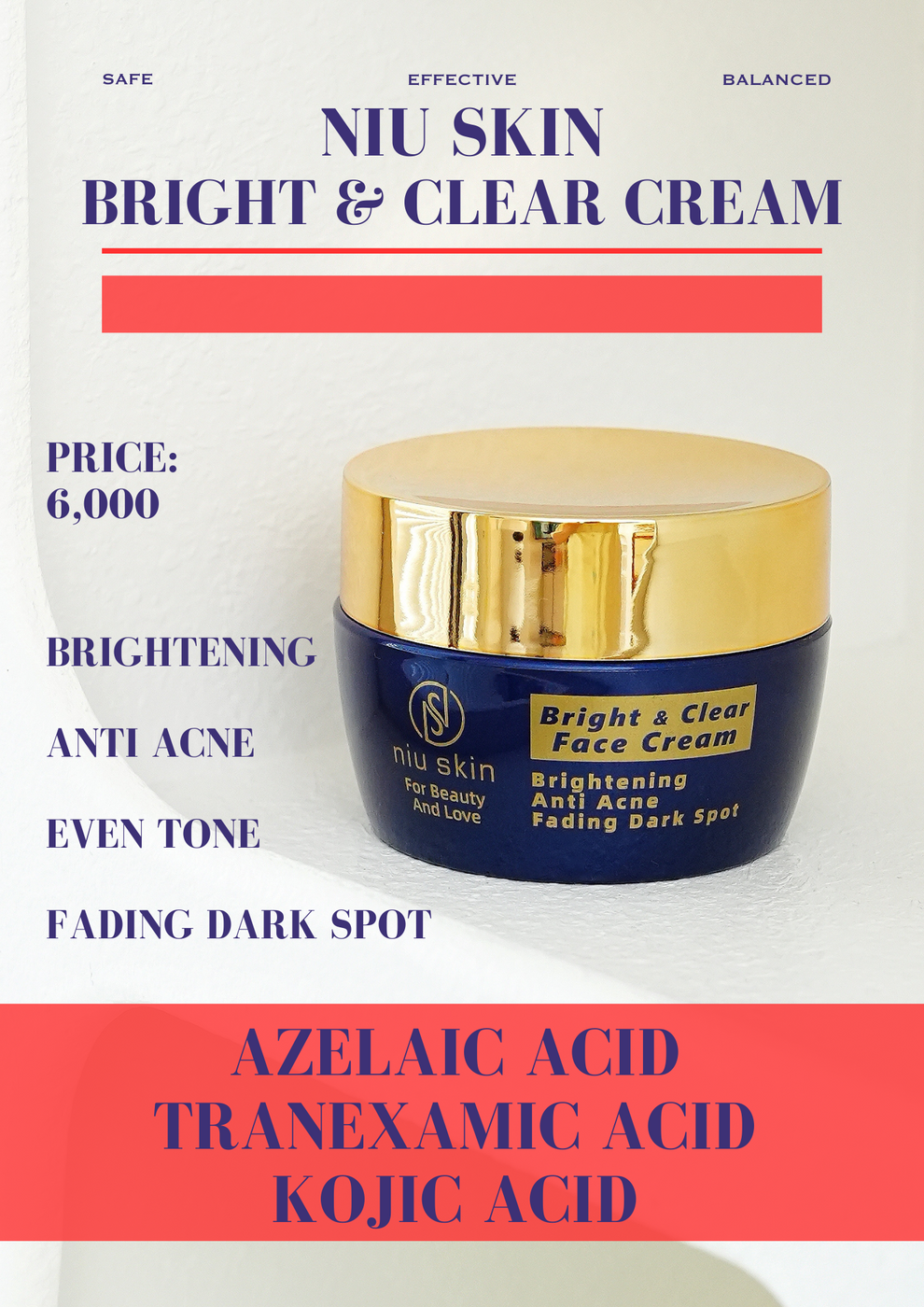 Bright & Clear Face Cream – Niu Skin Cosmetics