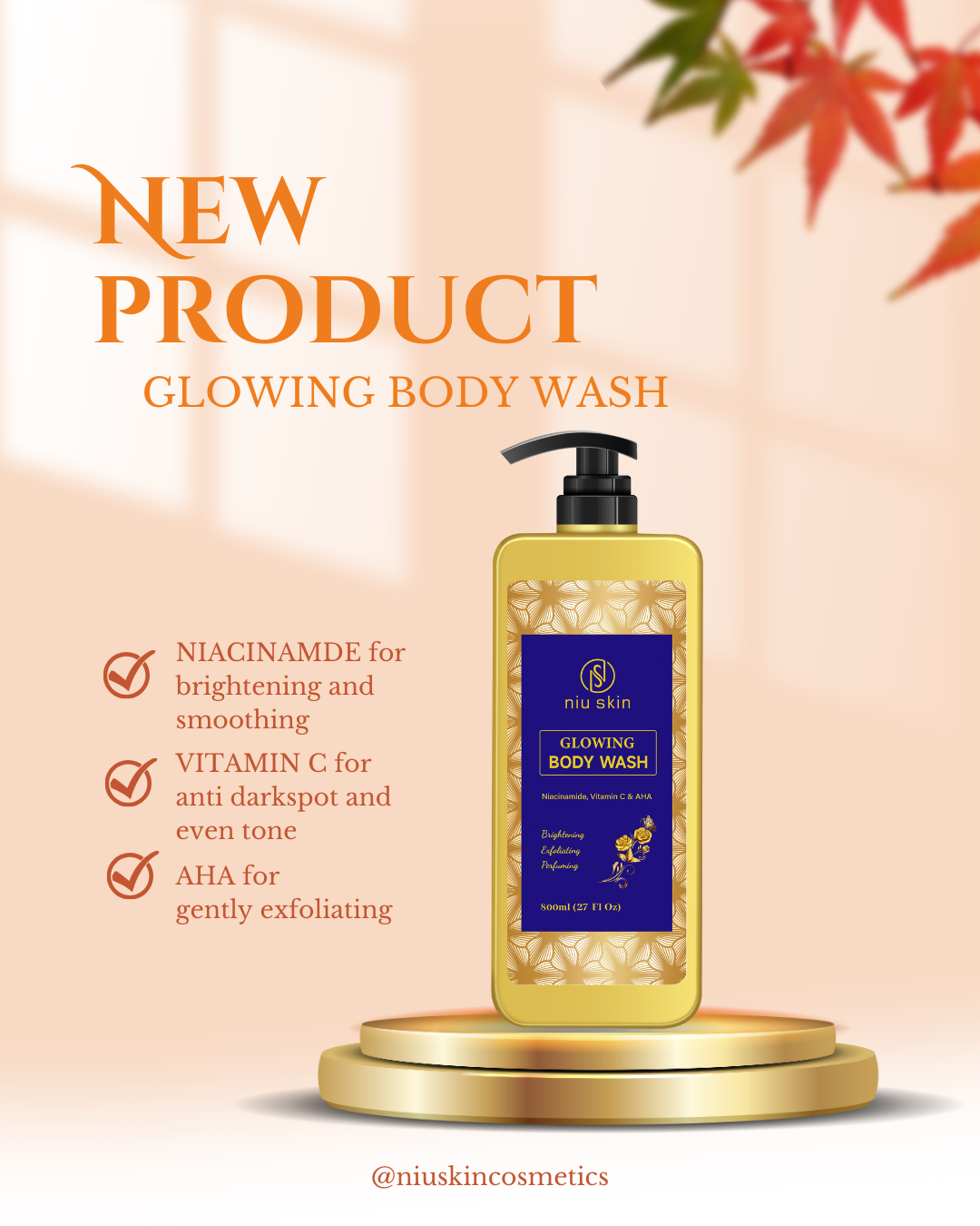 Niu Skin Glowing Body Wash 800ml – Niu Skin Cosmetics